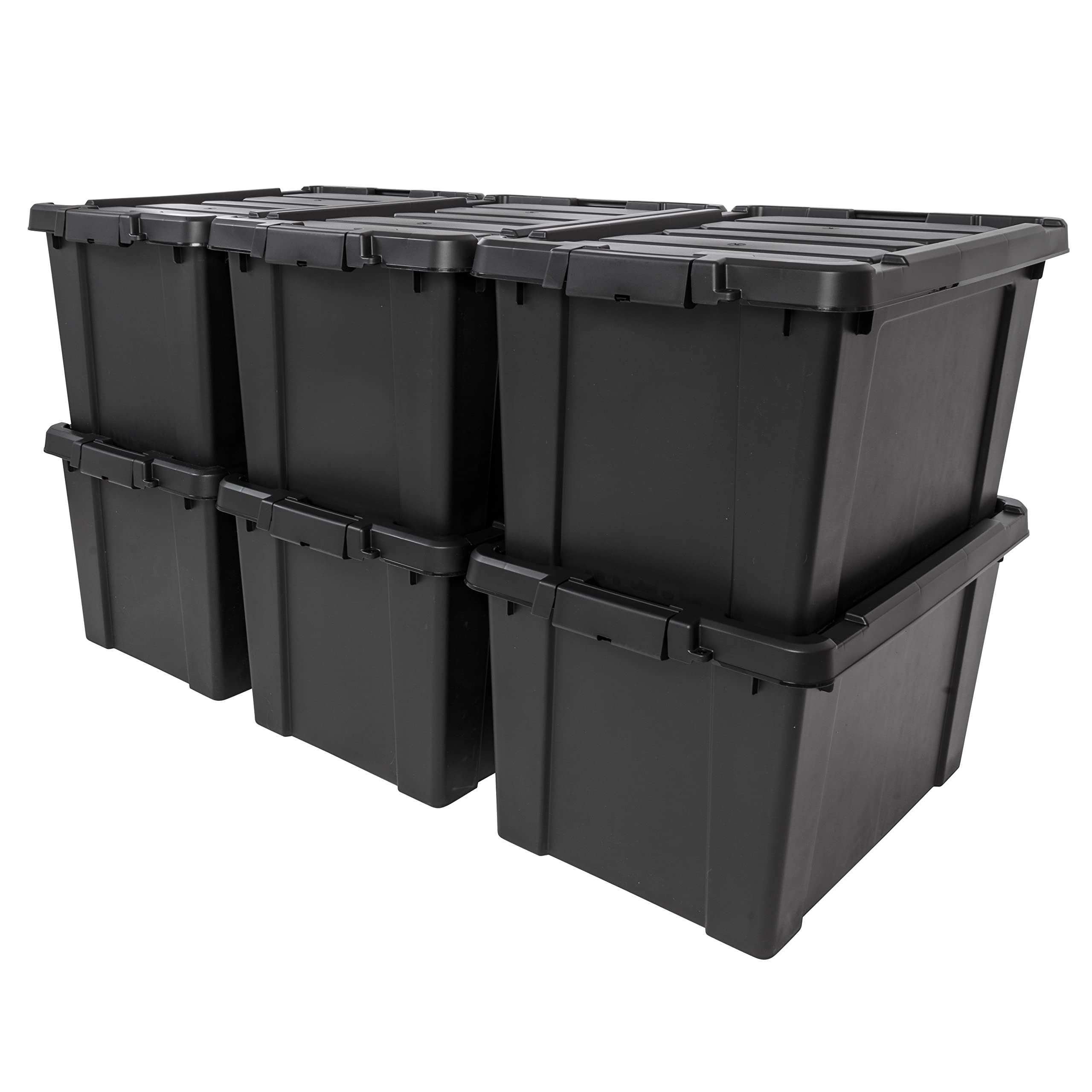 IRIS USA 20 Gallon Lockable Storage Bins with Lids, 6 Pack - Made in ...