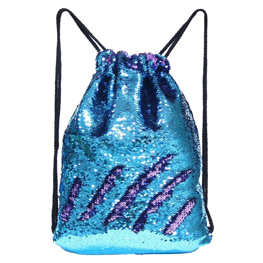 Basumee Flip Sequin Backpack Reversible Sequin Drawstring Bag Mermaid ...