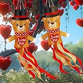 Amazon.com : 4 Pieces 40 Inches Valentine's Day Windsock Valentine ...
