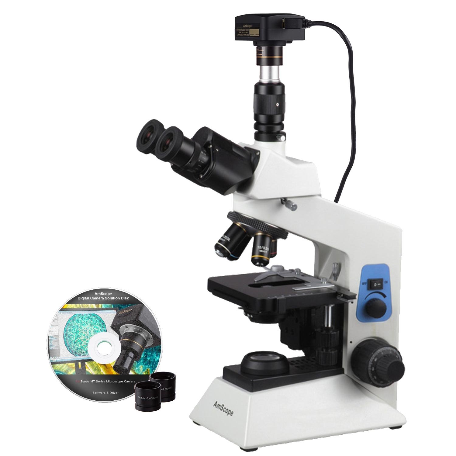 Amazon.com: AmScope 40X-2000X Biological Research Microscope with 18MP ...