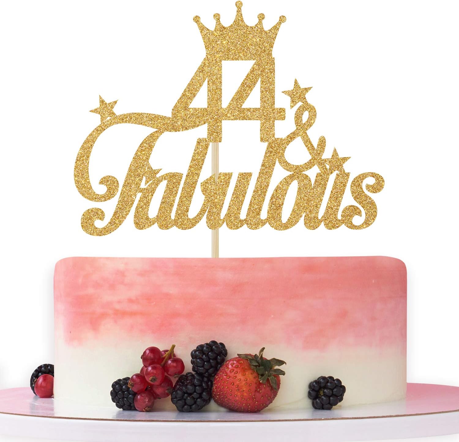 Amazon.com: 44 & Fabulous Cake Topper – Cheers to 44 years, 44th ...