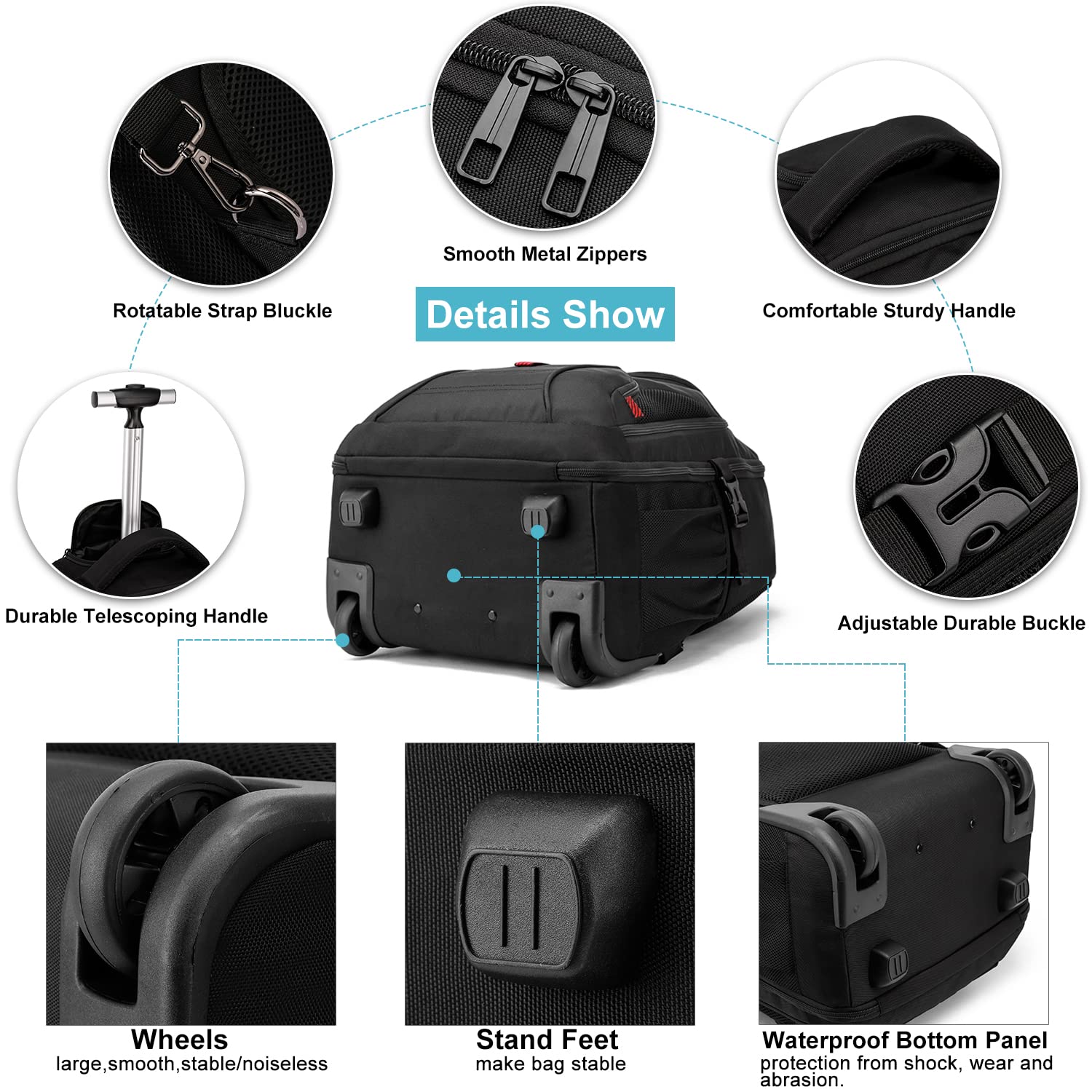 Mua Rolling Backpack, Large Backpack with Wheels for Men Women Adults ...