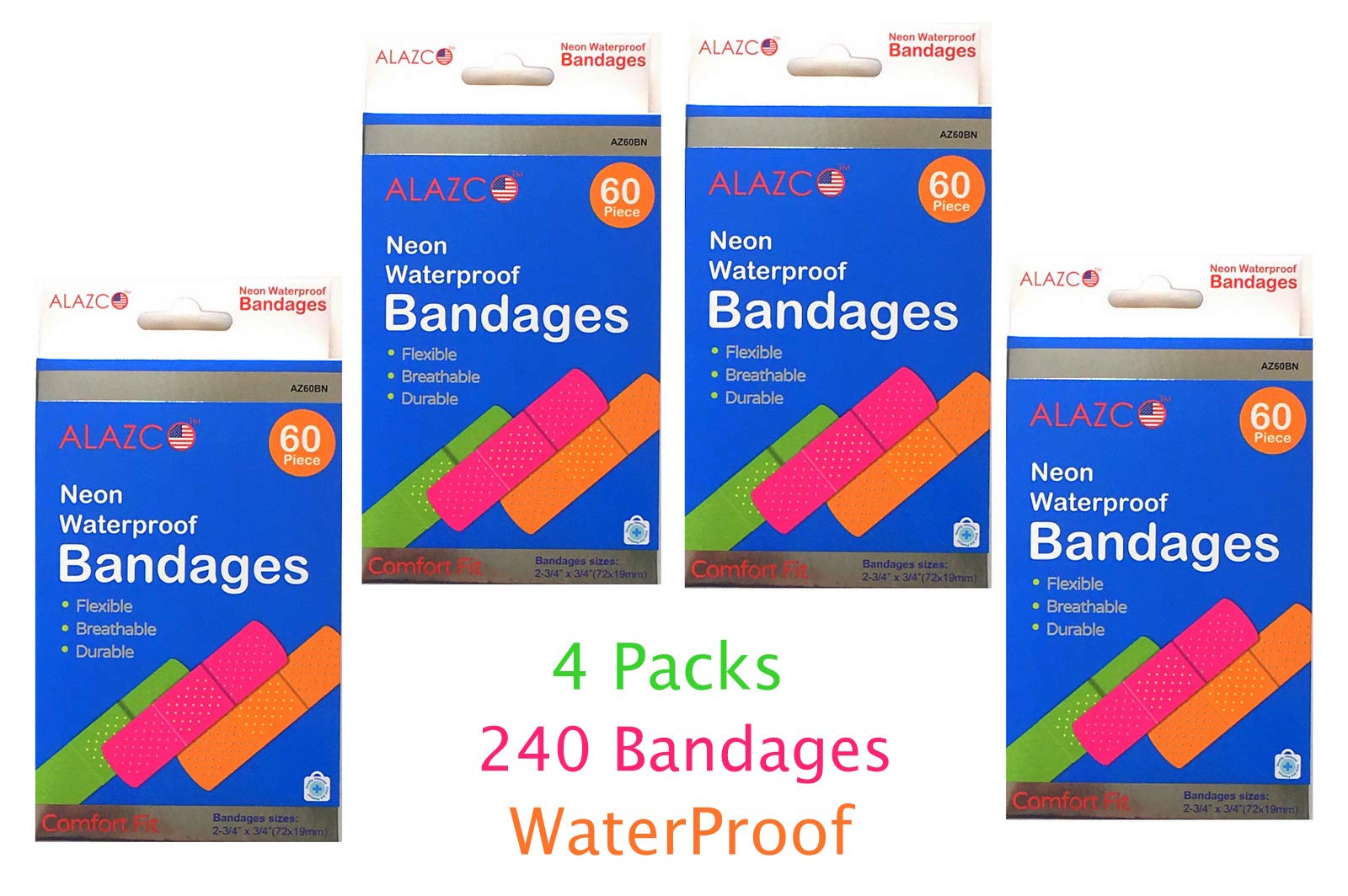 Amazon.com: Neon Colored Flexible Adhesive Bandages, 90-count: Health ...
