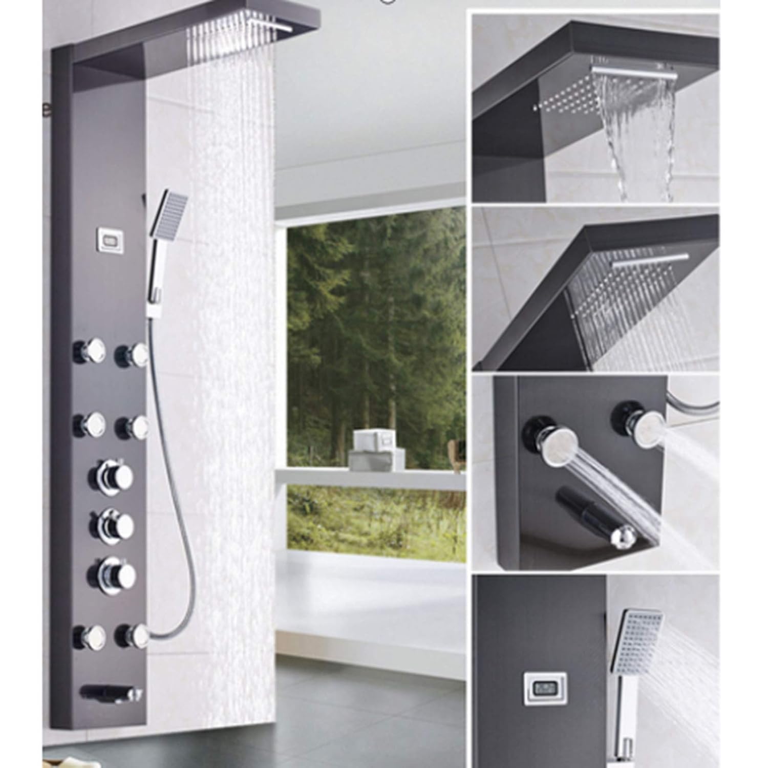 Saeuwtowy Colonne de Douche Pluie Panneau de Douche avec Jets de ...