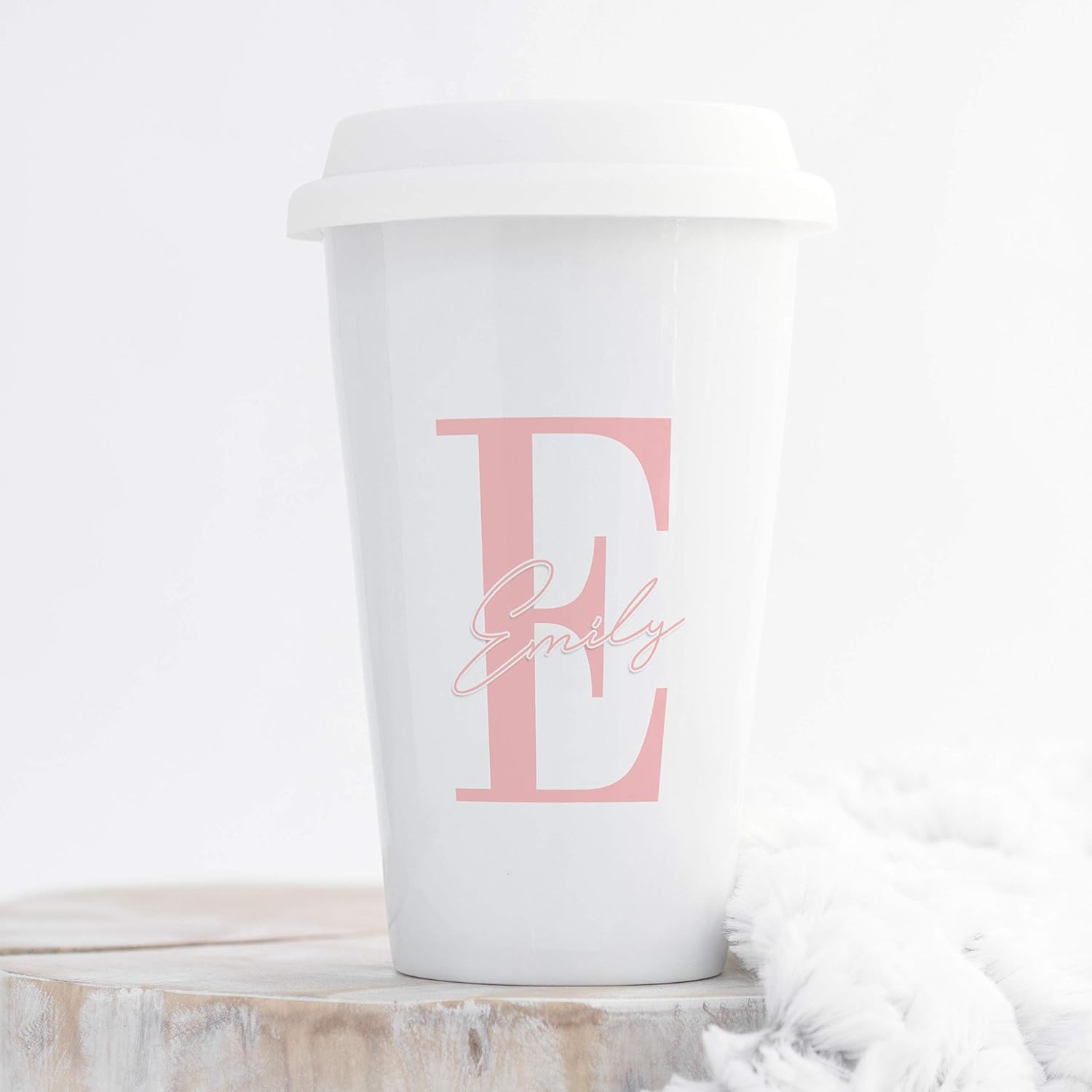 Personalised Pink Signature Travel Mug: Amazon.co.uk: Kitchen & Home