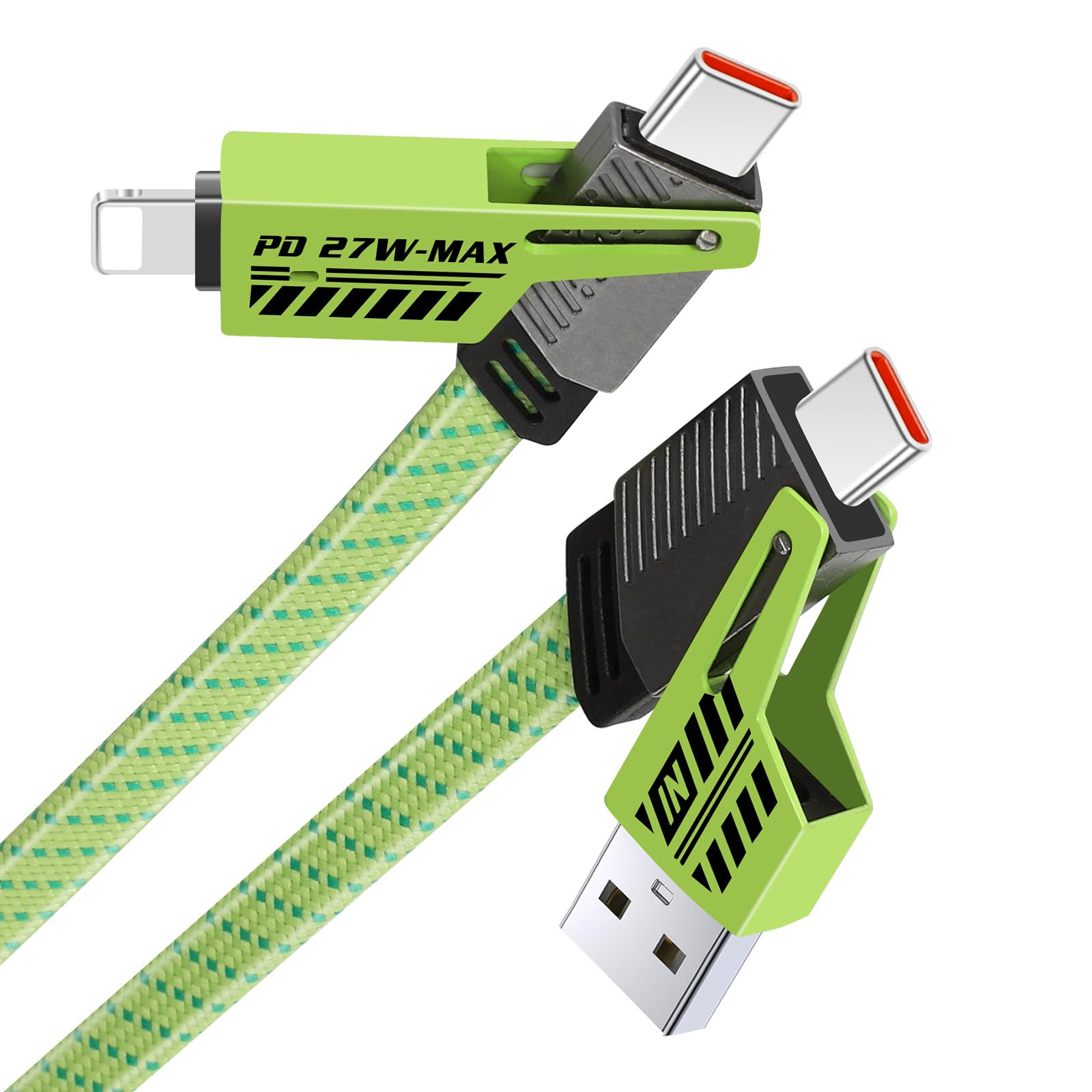 HOMEYES 4 in 1 6.5ft Charging Cable, Braided Convertible Metal Fast ...