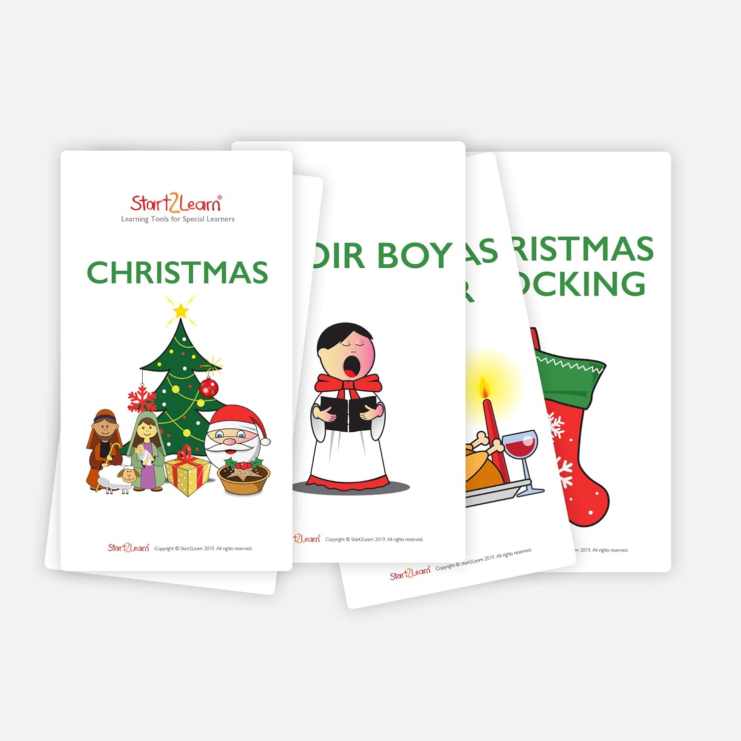 Start2learn – Large Christmas Flashcards Picture Communication Resource ...