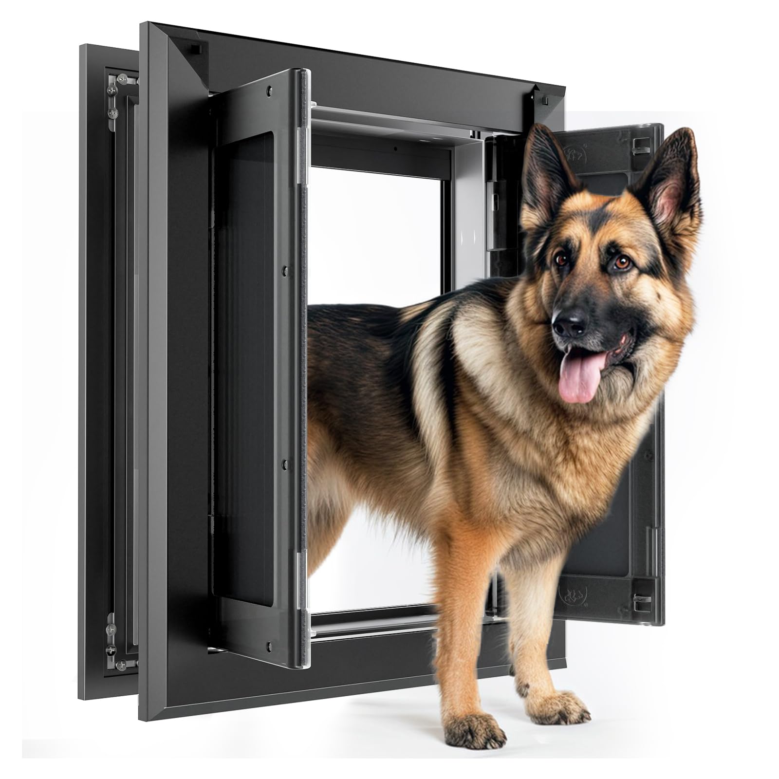 PATAPLUS Aluminum Large Dog Door for Exterior Door,Strong Double ...