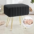 Amazon.com: OUTMASTER Faux Fur Square Vanity Stool : Soft Footrest 4 ...