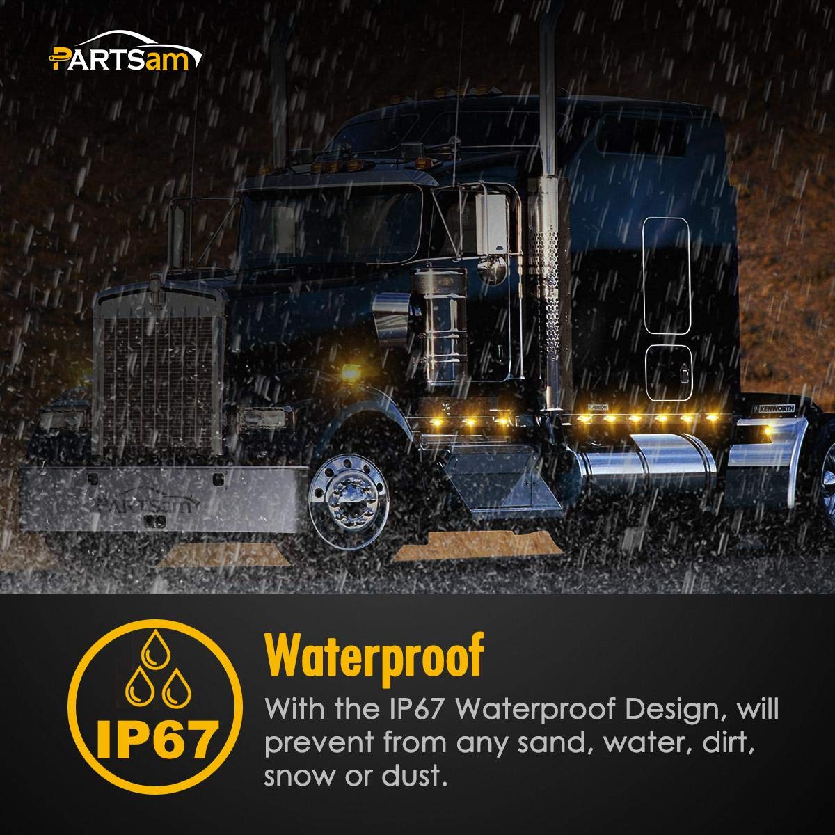 Mua Partsam 18 LED Trailer Bus Mid Turn Signal Marker Light (amber ...