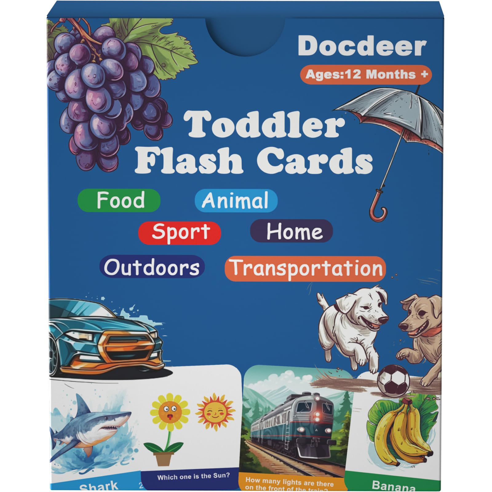 Mua Docdeer Toddler Kids Flash Cards Ages 1 2 3 4- Learn Animals, Food ...