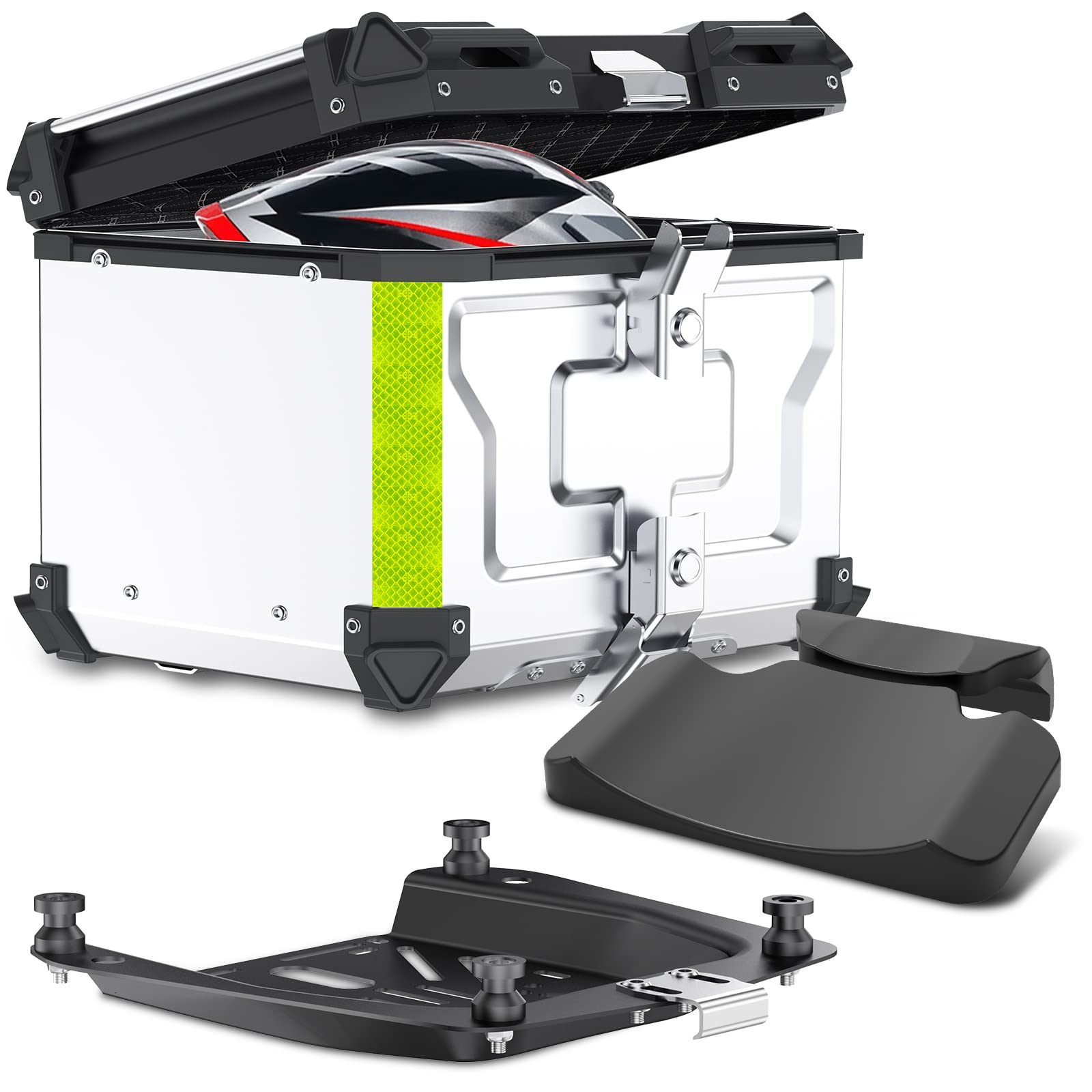 OMOCAS 65L Motorcycle Top Case, Aluminum Motorcycle Trunk Tour Tail Box ...