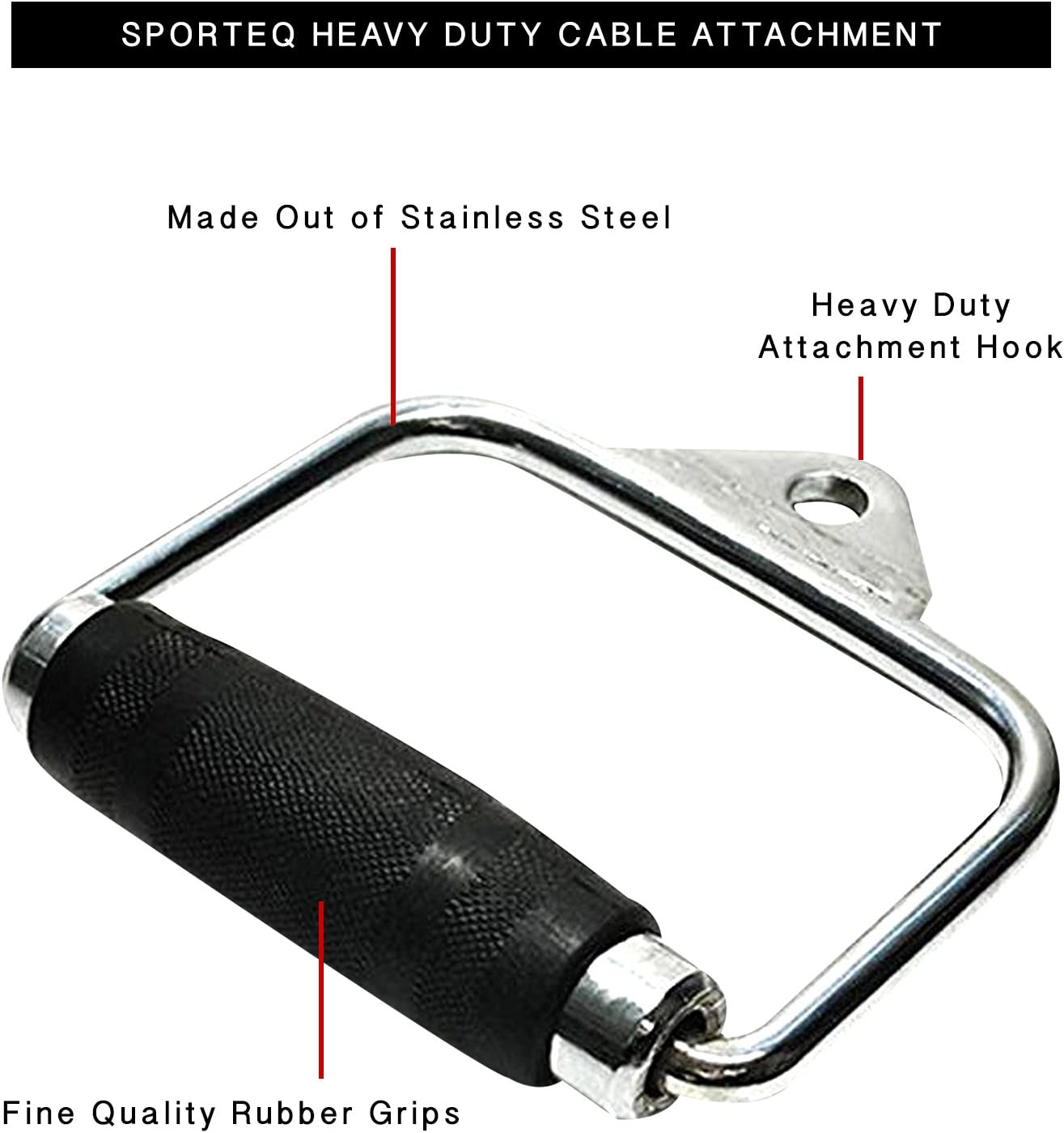 Sporteq® Seated Row Cable Machine Attachment Chinning Stirrup Single ...