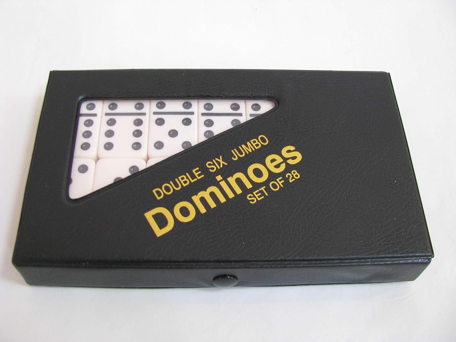 Dominoes Double 6 Jumbo, in Vinyl case. Domino Size: 56 mm x 28 mm x 11 ...