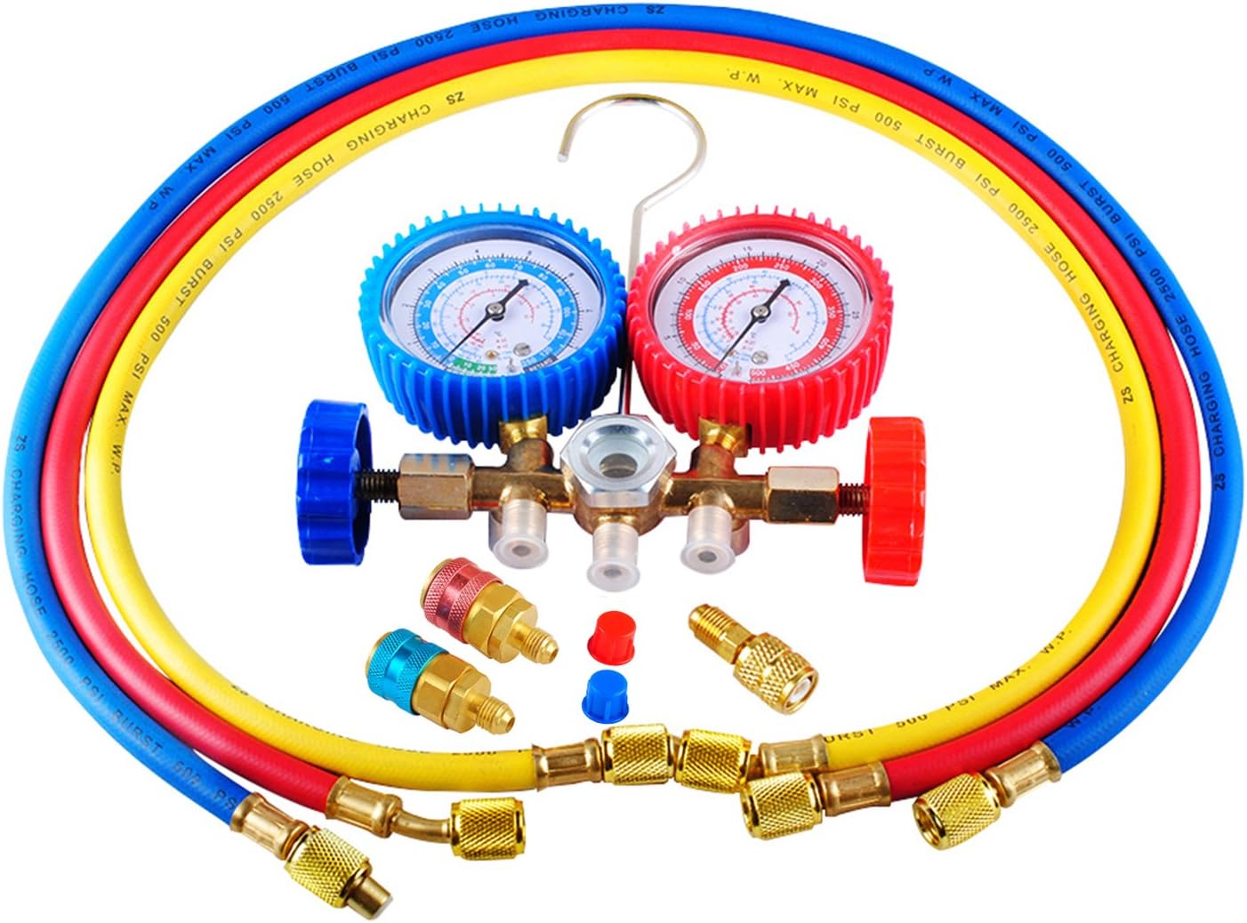 Wadoy R134a Manifold Set for A/C Car Air Conditioner Refrigerant R12 ...