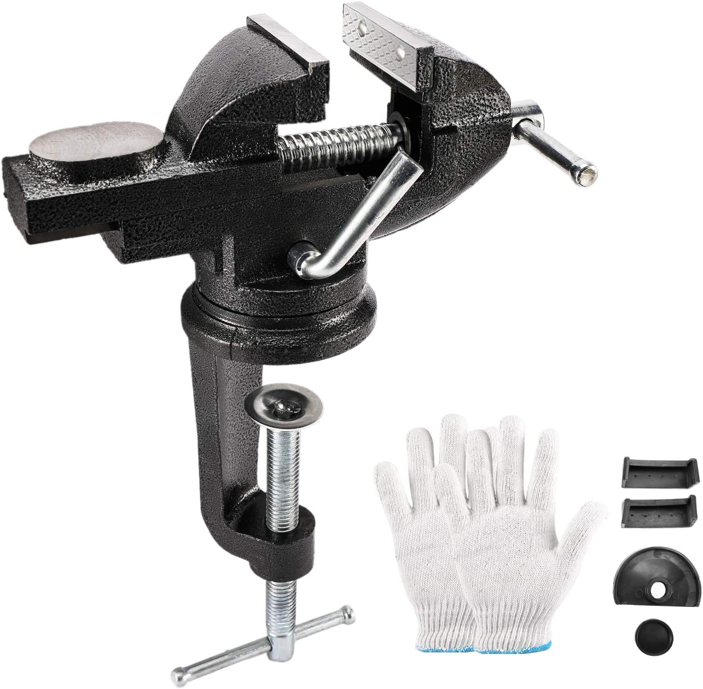 Homtone Bench Vise Home Table Vise Clamp-On Vise 360 Degrees Rotating ...