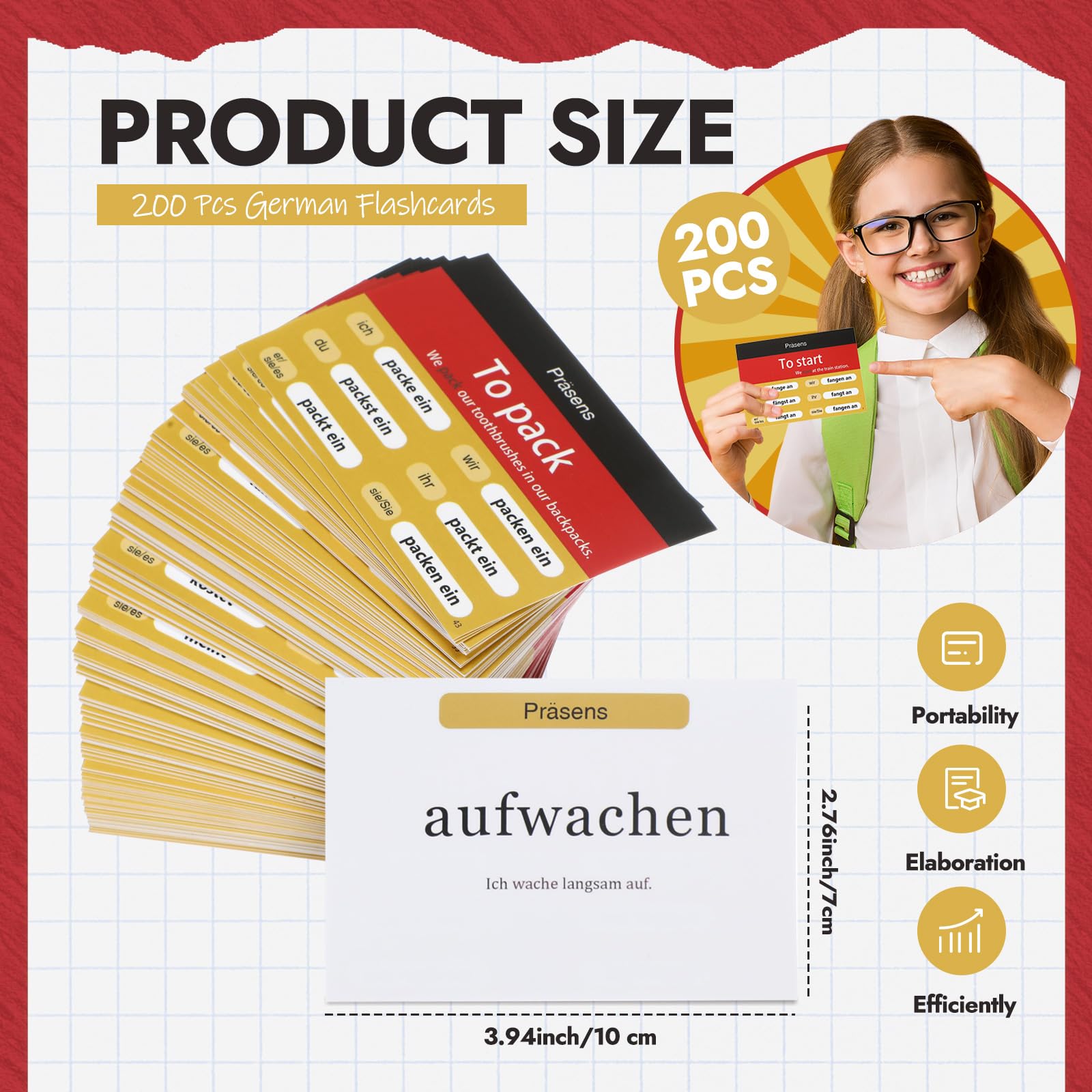 Mua 200 Pcs German Flashcards German Verb Conjugation Present Tense ...