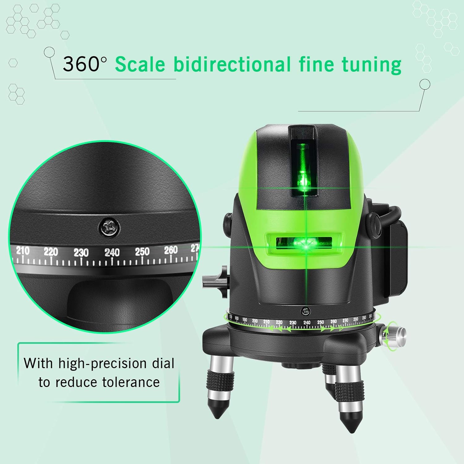 Laser Laser 30M, Careslong 5-Line Horizontal Laser, 360 ° Horizontal ...