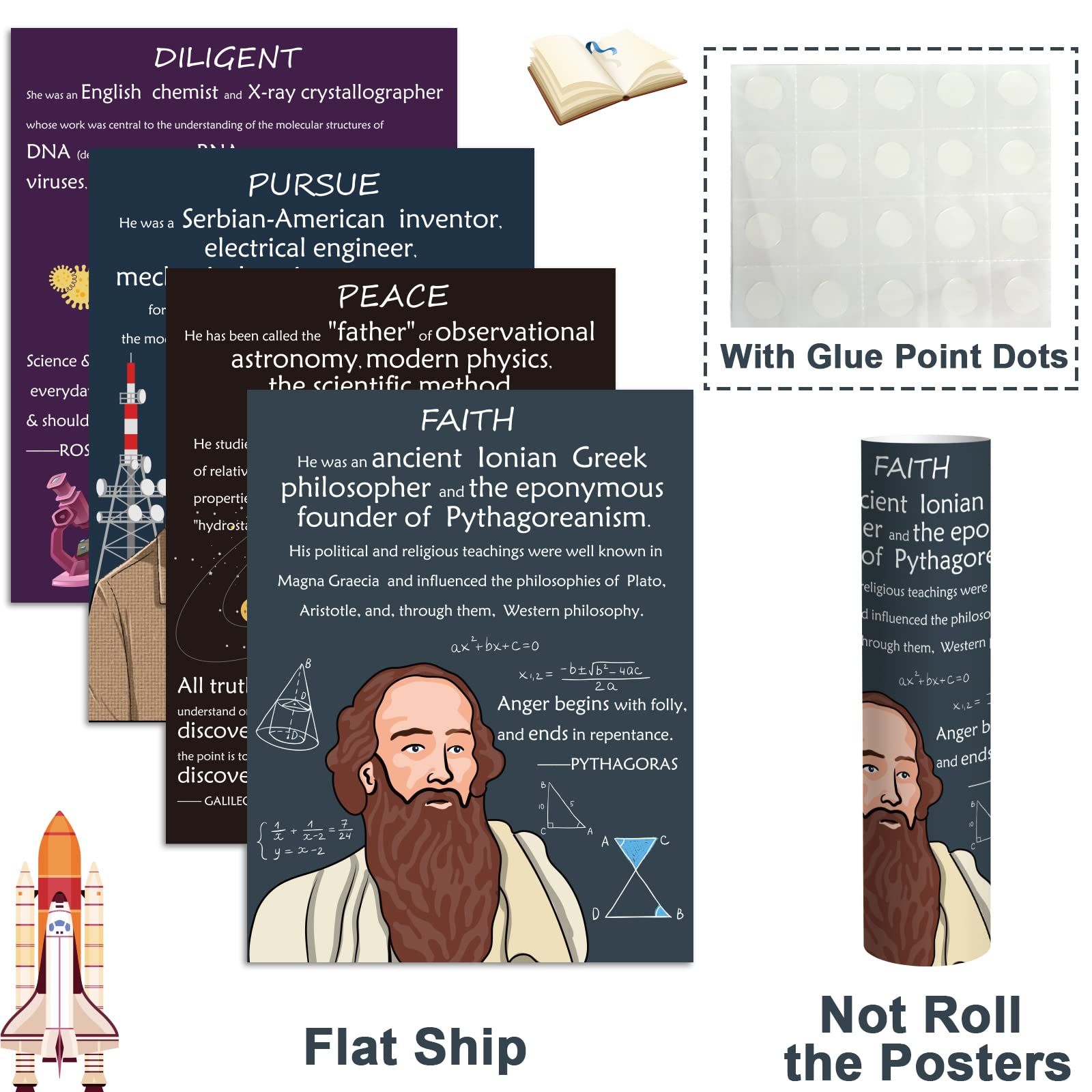 Mua OBUSATT Science Posters - 9 Pieces Famous Scientists Inspirational ...