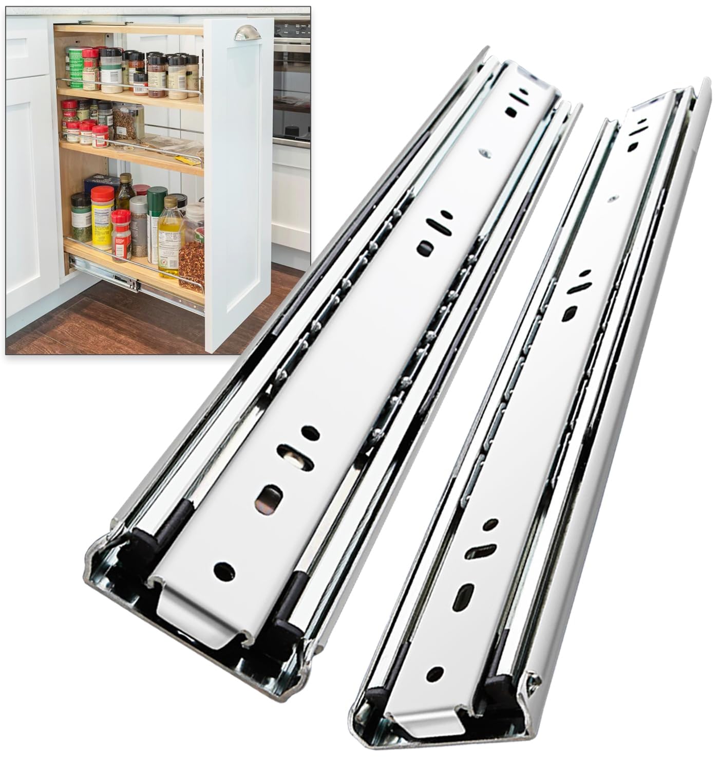 REGUDA Heavy Duty Locking Drawer Slides Full Extension Runners with ...