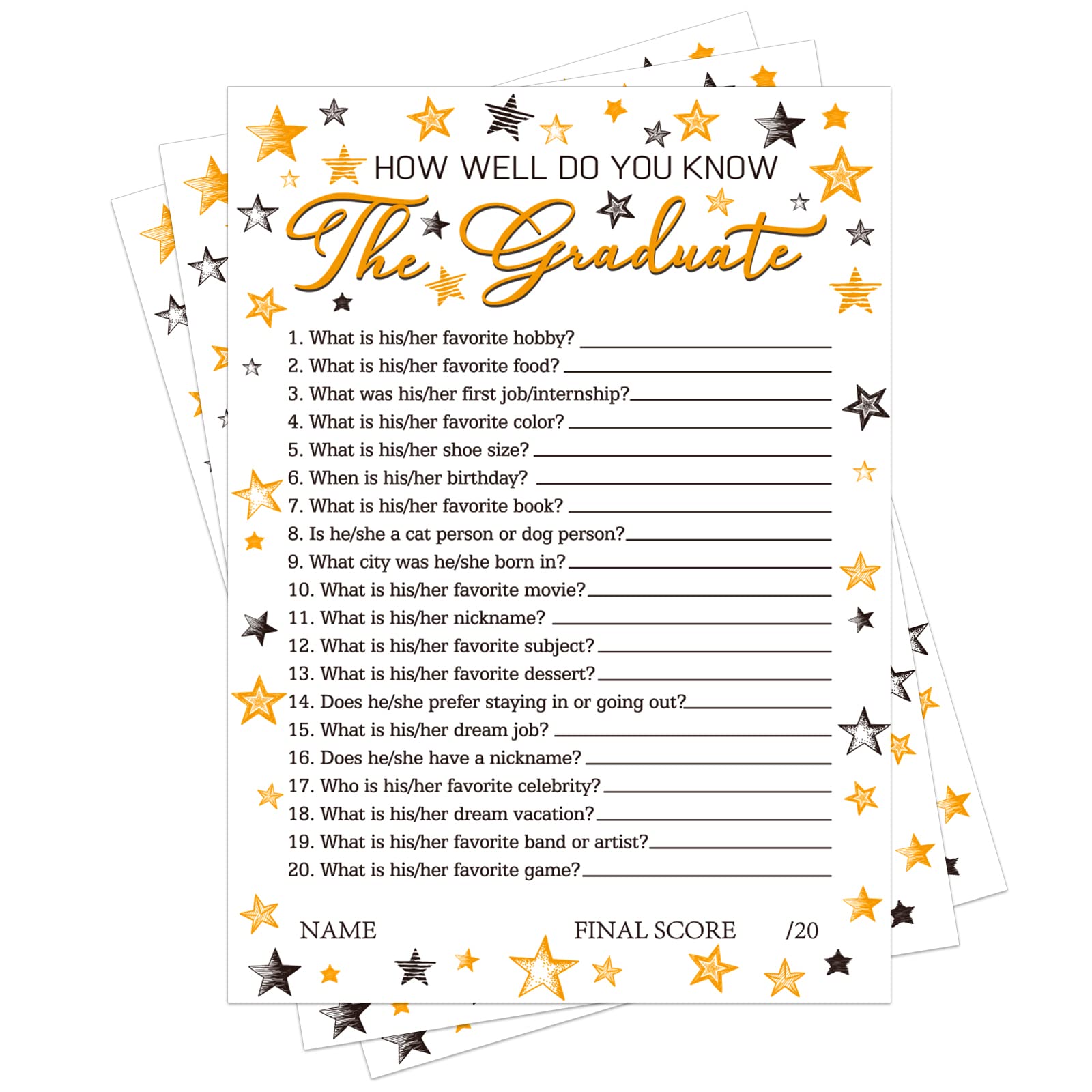 WhatSign 36PCS Graduation Game Card Class of 2025 Graduation Party ...