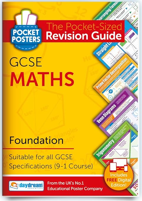 GCSE Maths Foundation Pocket Poster Revision Guide | 9-1 Specification ...