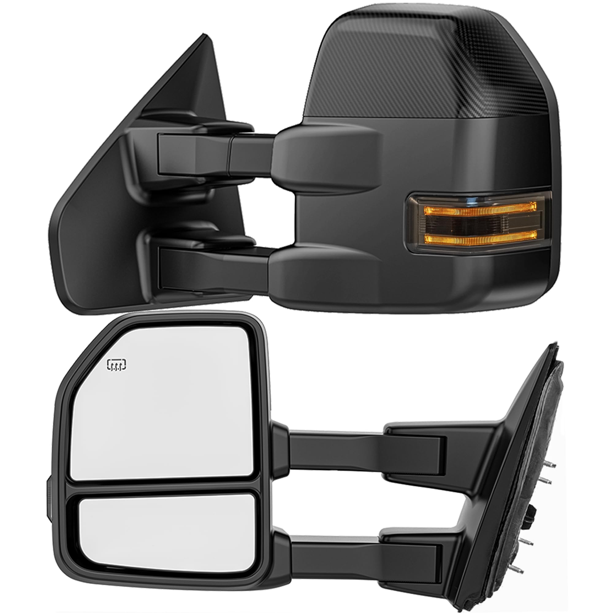 Smoked Power Heated Tow Mirrors Compatible with 2004-2014 Ford F150 F ...