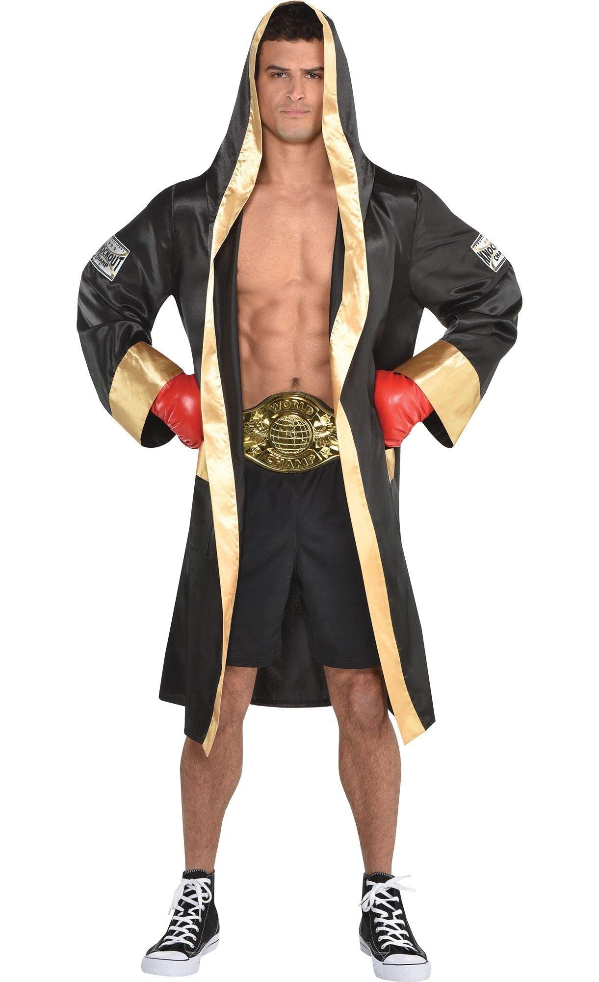 Amscan Black & Gold Satin Boxing Robe (Adult Size) 1 Pc. - Reusable ...