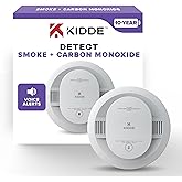 Kidde Smoke Detector, 10-Year Battery Powered, Voice Alerts, LED ...