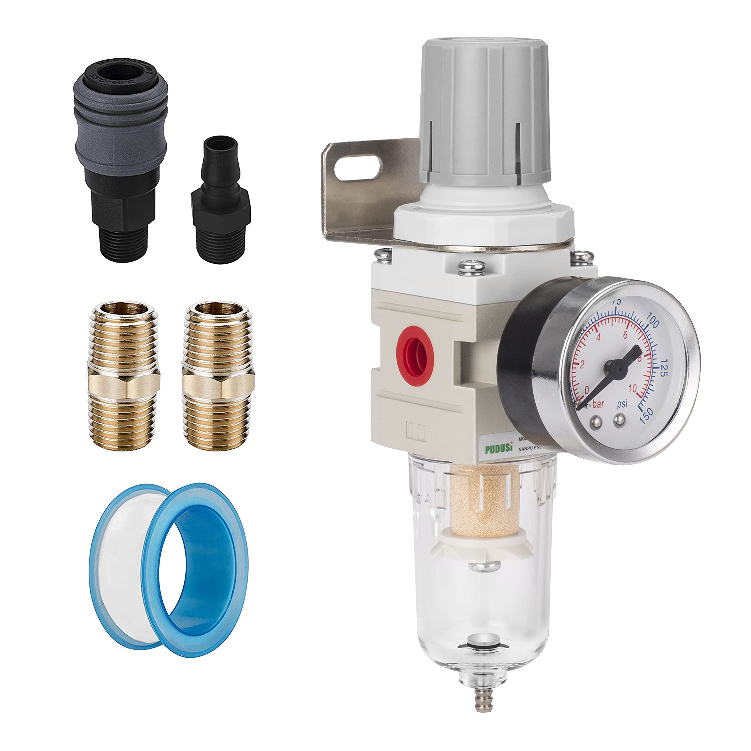 Mua 1/4" NPT Compressed Air Filter Regulator Combo, Air Compressor ...