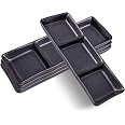 Amazon.com: Ceramic Divided Soy Sauce Dishes 3-Compartment Appetizer ...