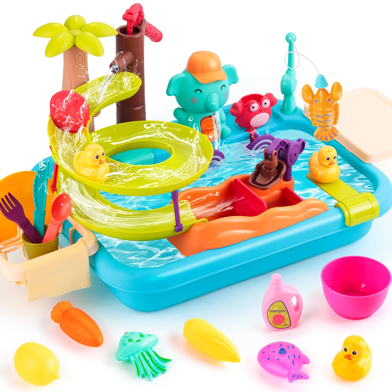 Mua Juboury Play Sink with Running Water, Kitchen Sink Toys with Manual ...