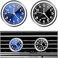 Amazon.com: Dickno 2 PCS Stick on Dashboard Car Clock, Mini Tiny Analog ...