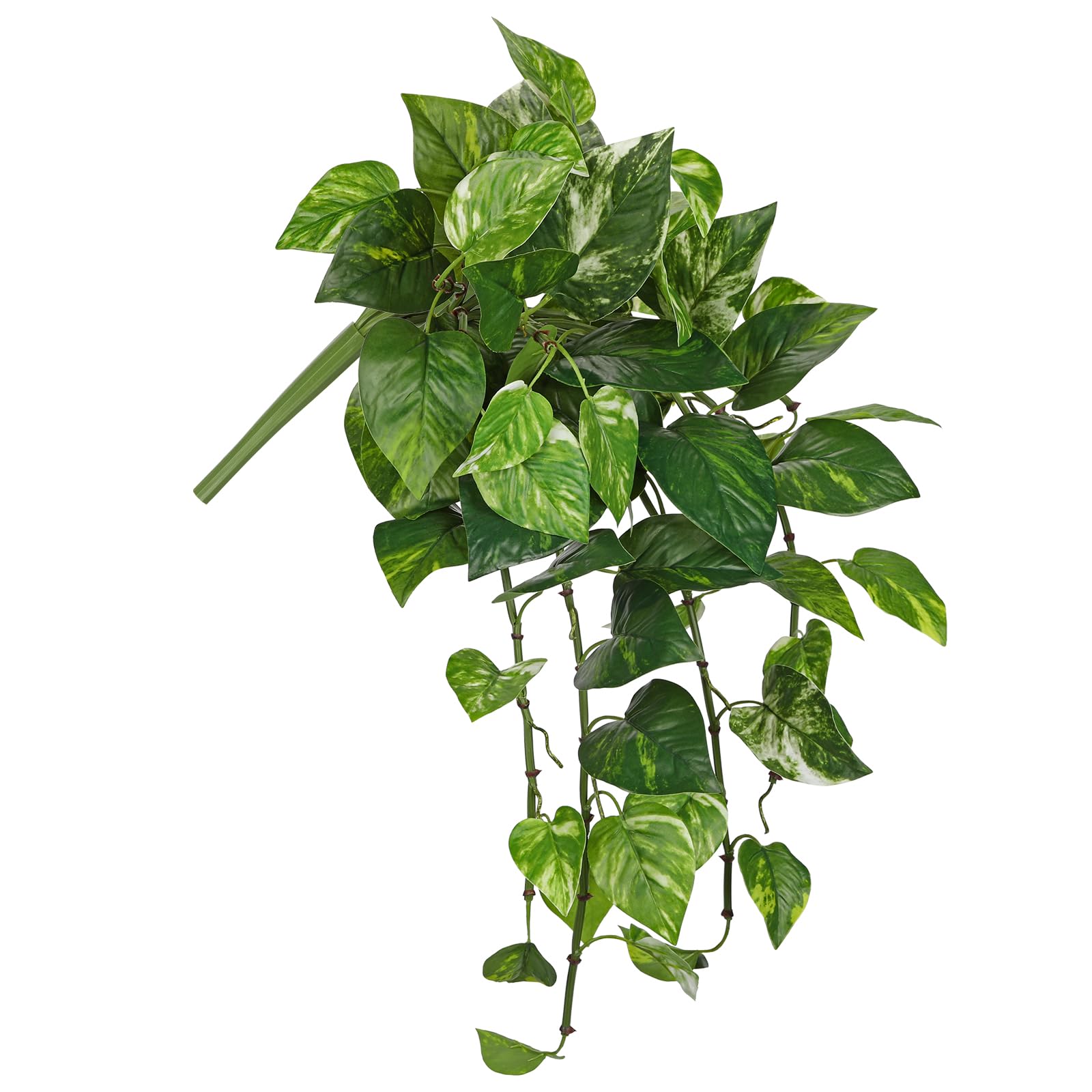 Hollyone Artificial Pothos Hanging Plants 25" Fake Ivy Vine Faux Ivy ...