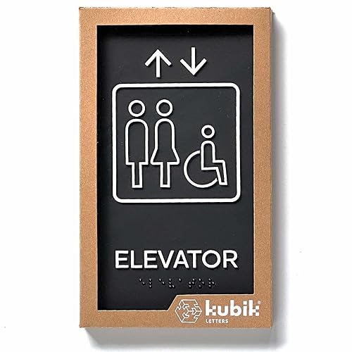Kubik Letters Elevator Sign, ADA Compliant Modern Design Door Sign with ...
