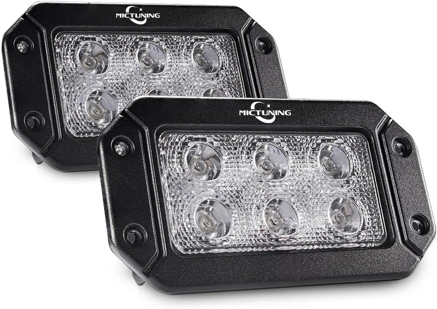 Amazon.com: MICTUNING 2PCS 18W Flush Mount Led Pods, Flood Led Work ...