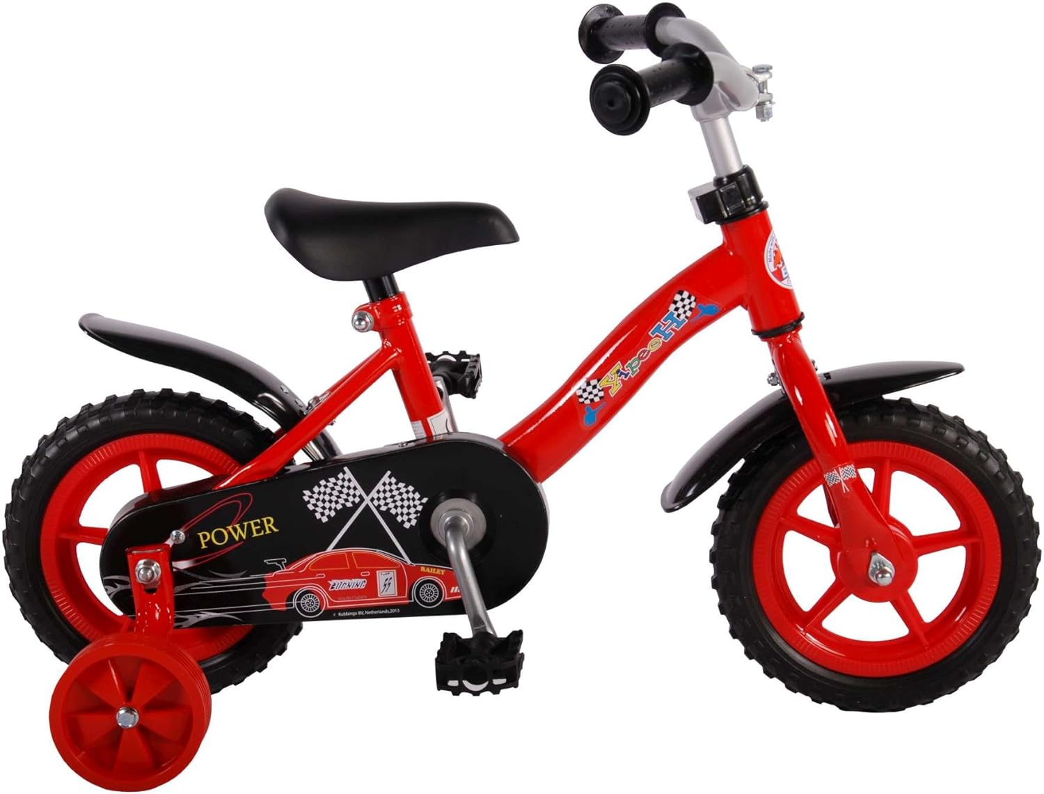 Kinderfahrrad 10 Zoll Power - 3 4 4,5 Jahre mit starken Stützräder Rot ...