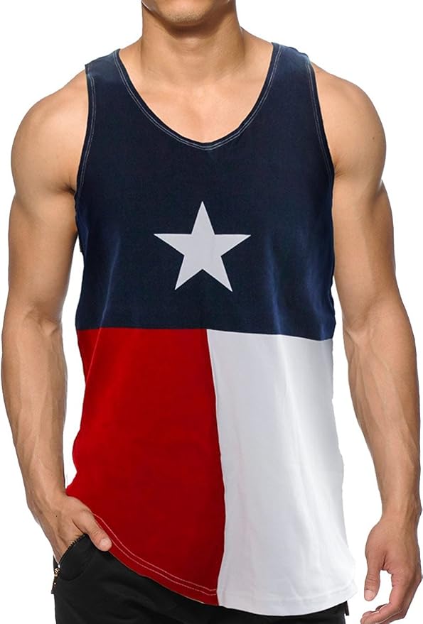 Amazon.com: Calhoun Sportswear Men's Texas Flag Tank Top, Assorted ...