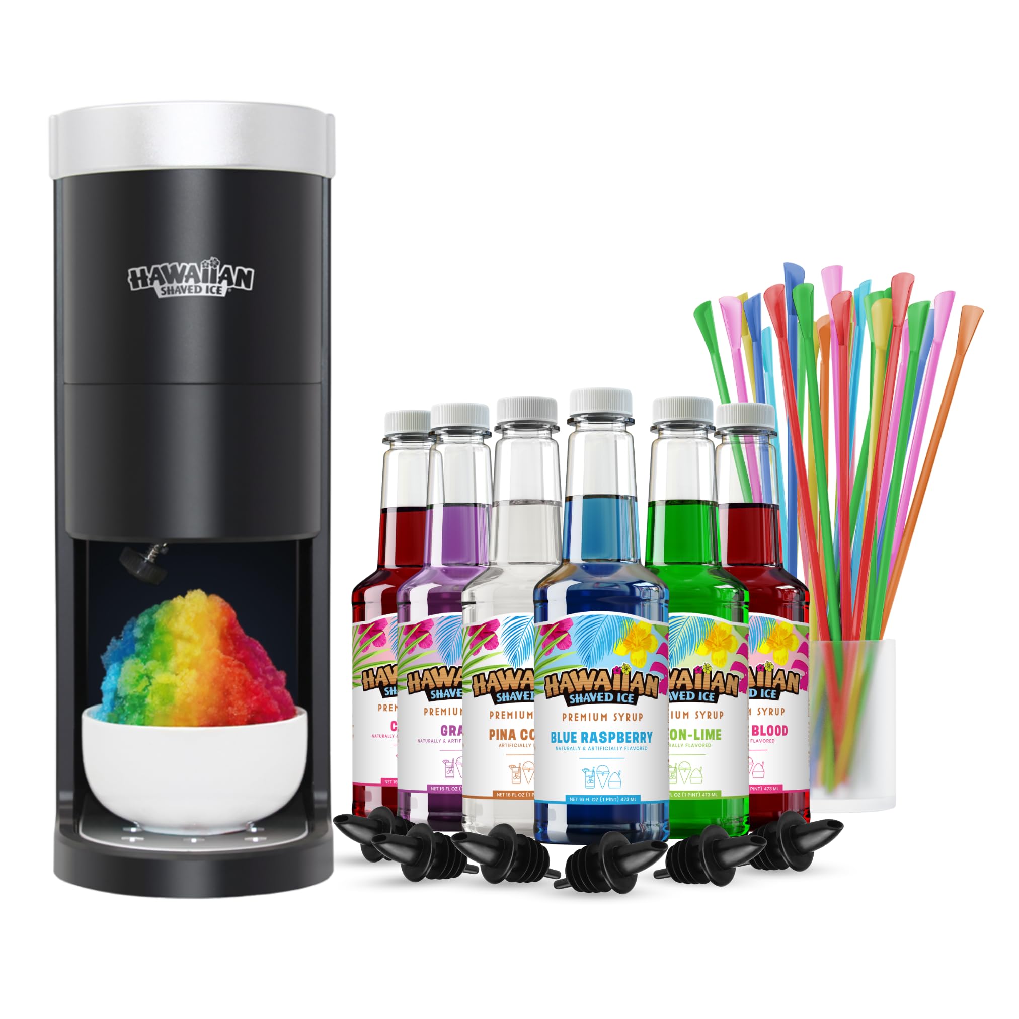 Hawaiian Shaved Ice HomePro Shaved Ice and Snow Cone Machine Kit, 6 ...