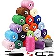 Amazon.com: JUNING Sewing Thread Kit 24 Colors Polyester Thread 1000yds ...