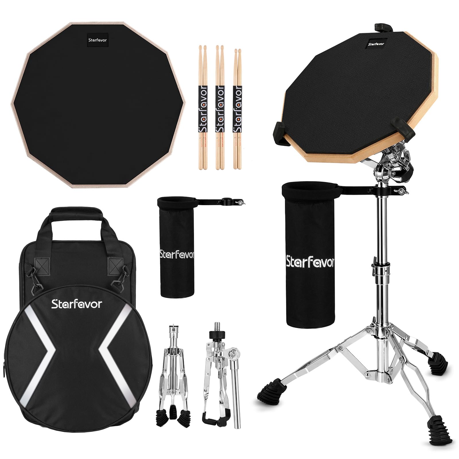 Mua Drum Practice Pad with Snare Drum Stand Set, 12-Inch Double Sided ...