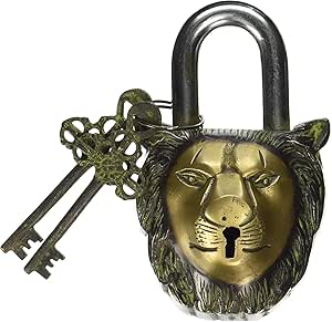 Functional Brass Garden Padlock in Lion Head Lion Lock from Indian ...