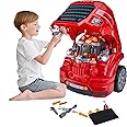Amazon.com: Playbees Red Truck Engine Repair Toy - Large Mechanic Take ...
