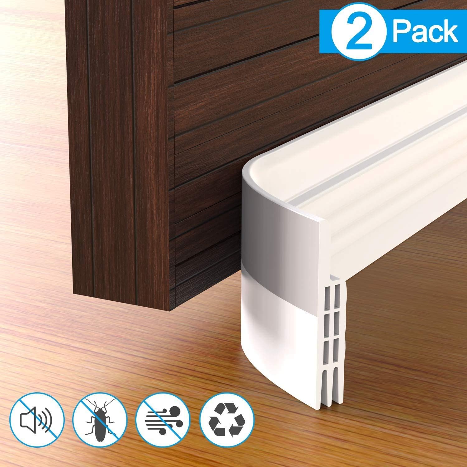 Under Door Draft Stopper,2 Pack Door Bottom Seal Weather Stripping ...