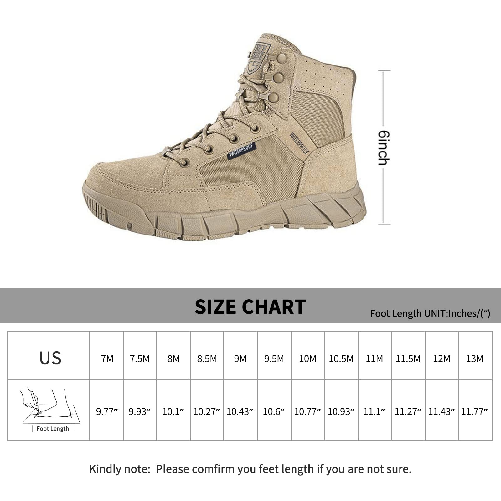 Mua Hiking Work Boots Men's Tactical Boots 6 Inches Waterproof Military ...