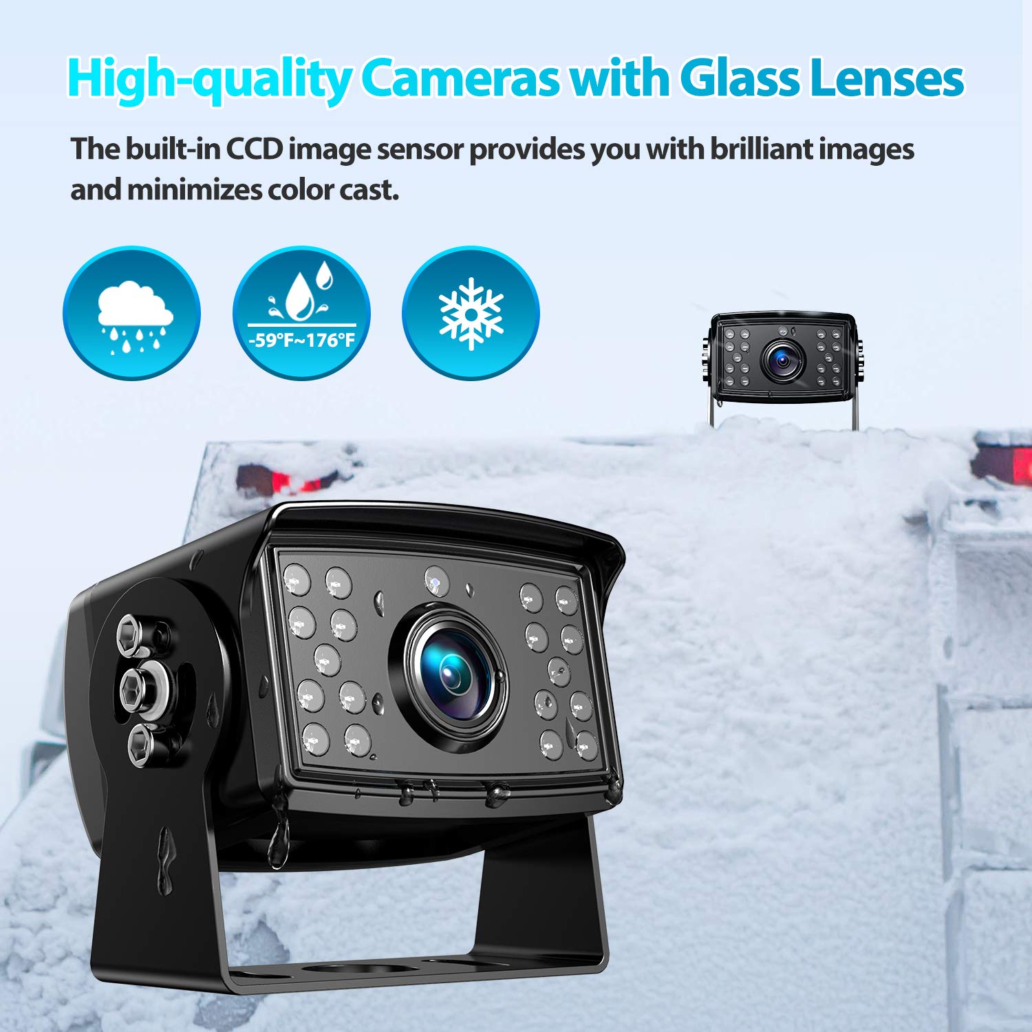 Mua Fookoo Ⅱ 10" 1080P Wired Backup Camera System Kit,10" HD Quad Split ...