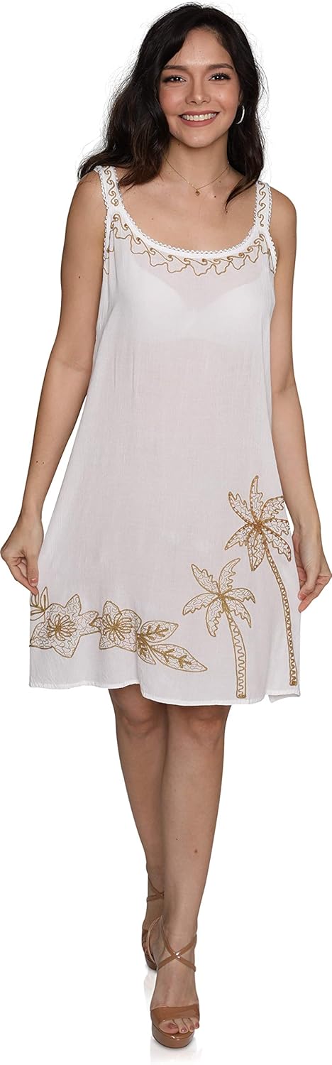 Raya Sun Embroidered Dress/Cover Up Diagonal Ombre. SM-3XL at Amazon ...
