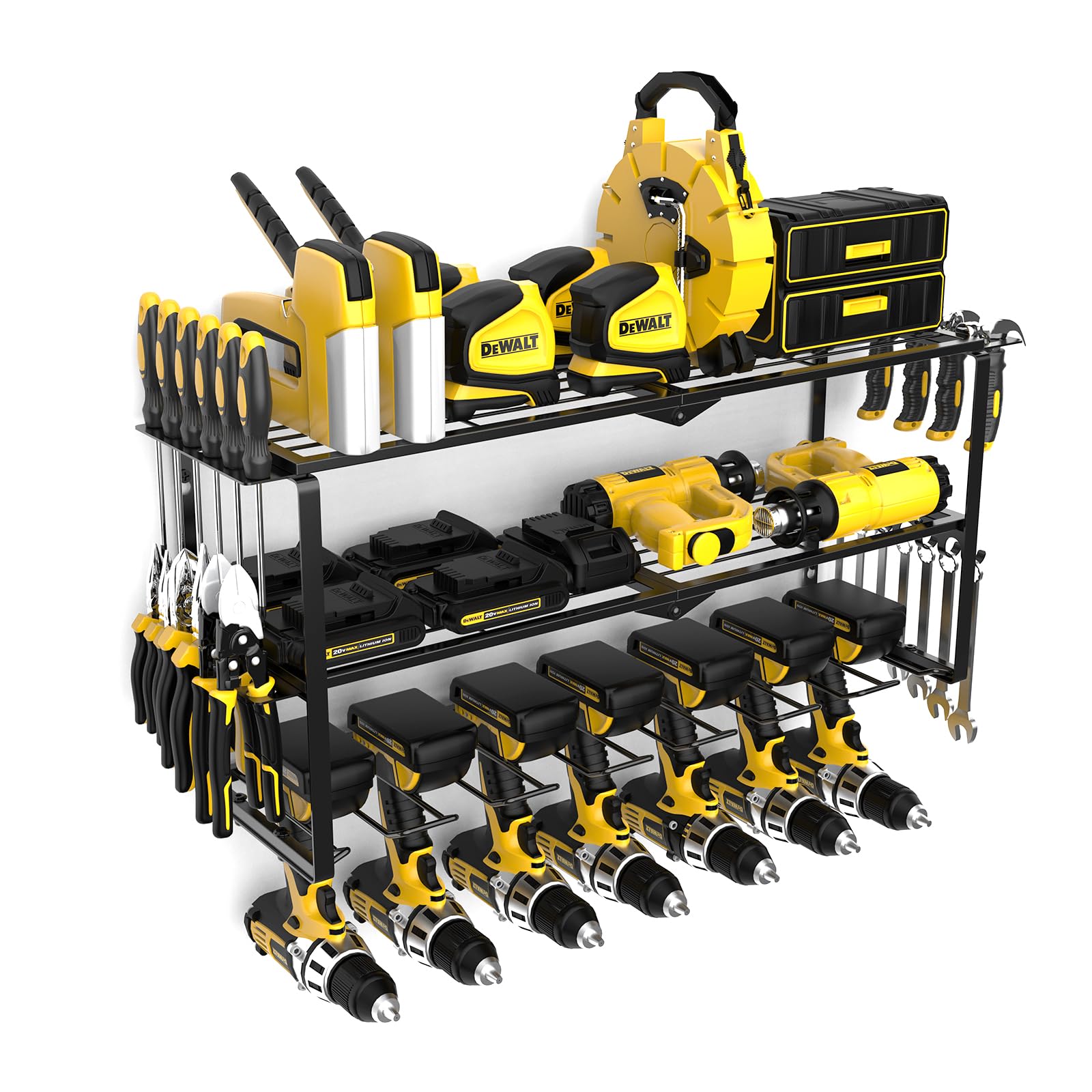 Homiviv Power Tool Organizer Wall Mount, Cordless Drill Hanger Storage ...