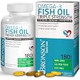 Amazon.com: Bronson Omega 3 Fish Oil Triple Strength 2720 mg, High EPA ...