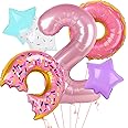 Amazon.com: Dripykiaa 6Pcs Two sweet Donut Balloon 40” Pink Two Year Old Balloon Set for Second ...
